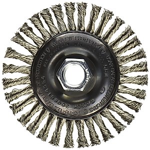 BOSCH WB554 4-Inch Stainless Stringer Bead Knotted Wire Wheel, 5/8-Inch x 11 Arbor