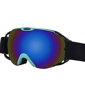 Feilx Double-Layer Lens Ski Goggles, Winter Snow Sports Snowboard Goggles with Breathable Hole & Adjustable Strap for Men Women (Color : Blue, Size : 20 * 19 * 10cm)