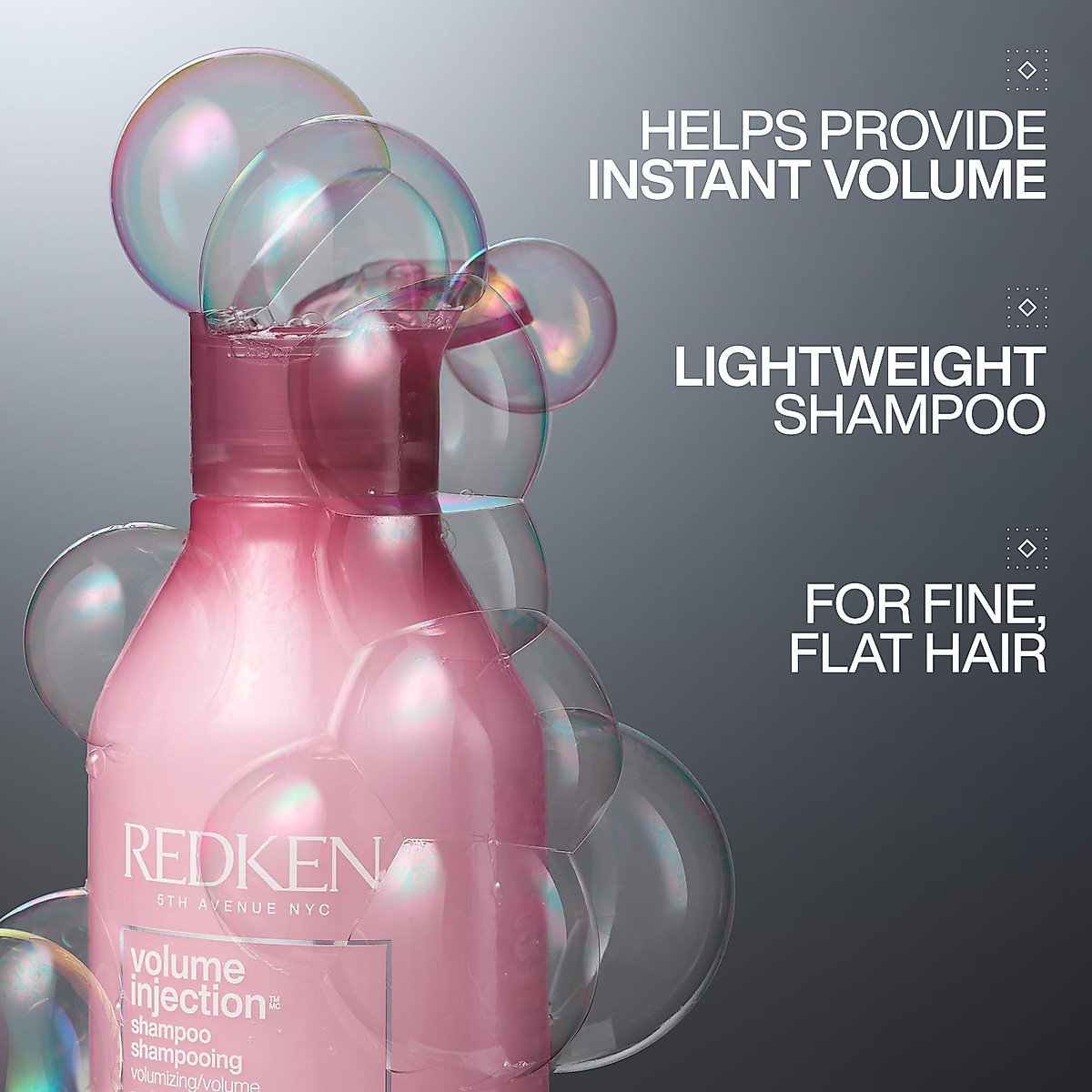 Redken Volume Injection Shampoo & Conditioner Set | Adds Volume, Lift, and Body to Flat Hair | Soft, Shiny Finish | Paraben Free