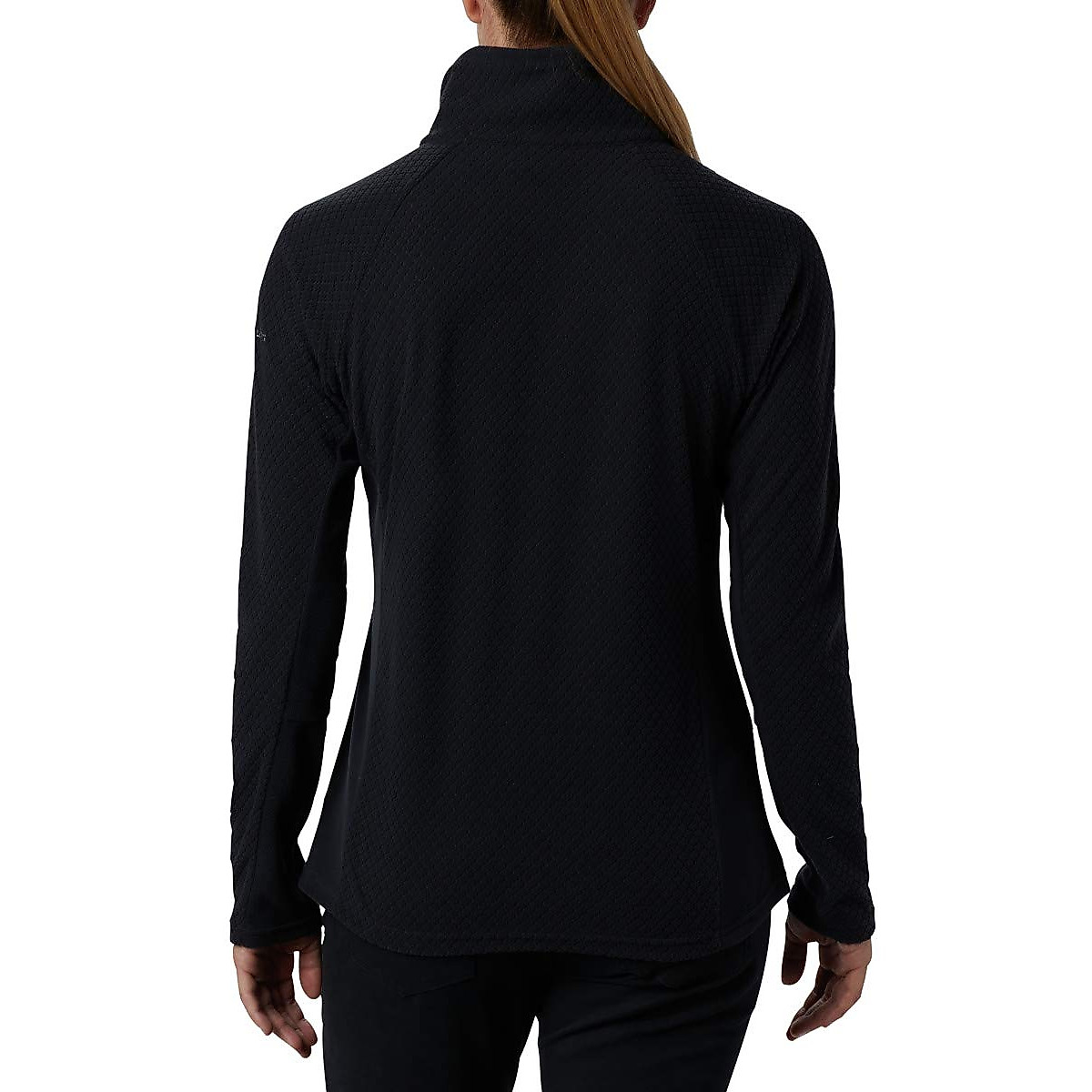 Columbia Women's Glacial IV Print Half Zip, Black Quilt Pattern/Black, Medium