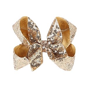 Xansema 5 Inches Sequins Large Bows Alligator Hair Clip Hair Barrettes Accessories for Women Teens Girls Kids