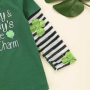 St. Patrick's Day Toddler Boys Girls Clothes Clover Tattoo T-Shirt Mommy and Daddy’s Lucky Charm Shirt Fashion Tees Tops(18-24 Months)