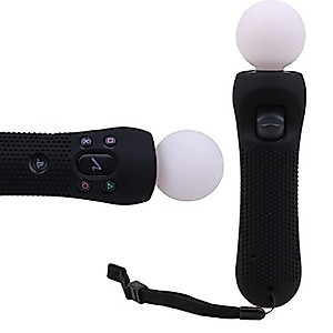 2 pcs Silicone Rubber Cover Anti-Slip Protective Skin Case for Playstation PS4 VR Move PS Move Motion Controller Black