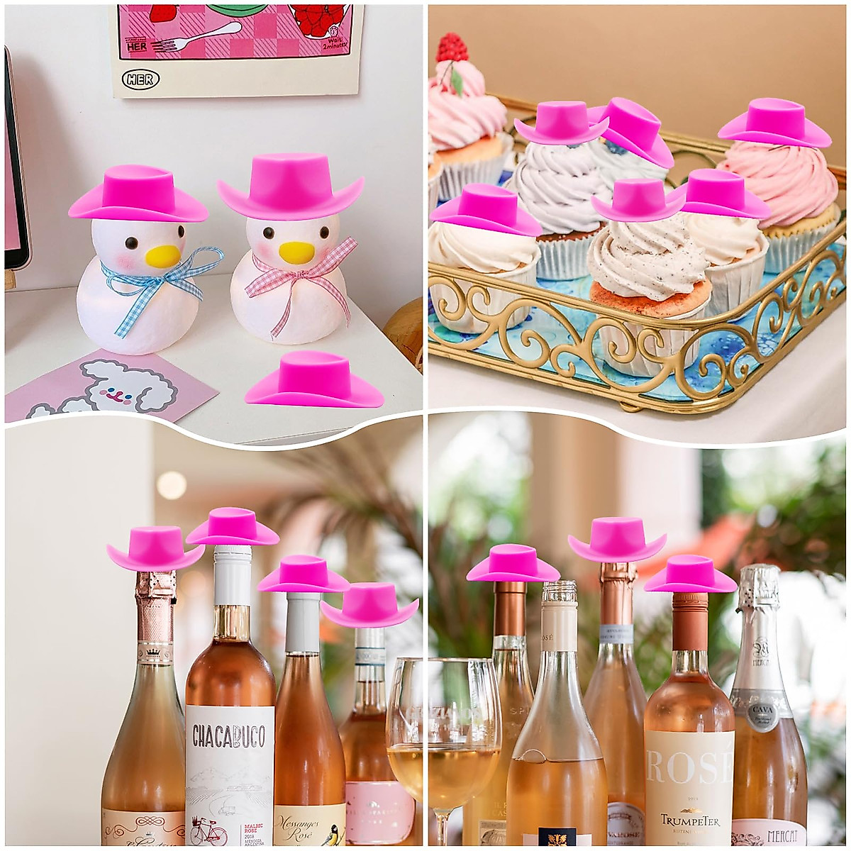 Newmemo Disco Ball Cake Toppers Cowgirl Hat 40PCS Disco Ball Cupcake Toppers Disco Ball Cake Pick Mini Western Cowgirl Hat Cake Decorations for Disco 1970s Theme Bachelorette Birthday Party Supplies