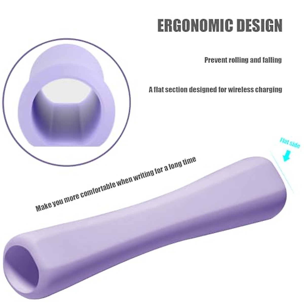 3 Pack Grips Case for Apple Pencil 2nd Generation/ 1st Gen, Support iPad Magnetic Charging, Sensitive Double Click, SIXFU Regular Stylus Grips Anti Roll Soft Cover for iPencil (Pink, Purple,White)