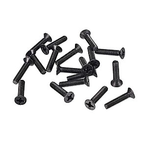 uxcell M3.5 x 16mm Phillips Screw Fastener Black for Laptop PC TV Fan Switch 200pcs