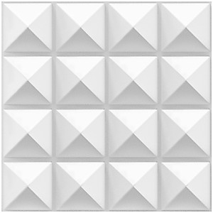 TroyStudio Acoustic Sound Diffuser Panels, 12 X 12 X 1 inches 16 Pcs PVC Plastic Wall Panel, Recording Studio Acoustical Treatments Diffusion panel, 3d Art Decorative Ceiling Tiles (Pyramid, White)