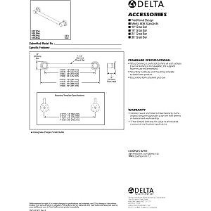 Delta Faucet 41618-SS Wall Mounted 18" Towel Bar in Stainless Steel