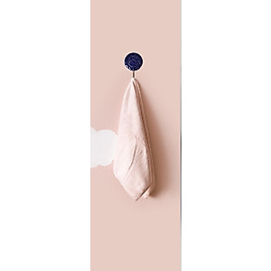 Alpha Living Home Set of 3 Ceramic Wall Coat Hooks, Round Decorative Robe Hook, Scarf, Bag, Towel, Hat etc for Kitchen Bathroom Office Farmhouse Wall Mounted Hanging - Antiue Royal Blue