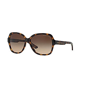 A|X ARMANI EXCHANGE Women's AX4029S Oval Sunglasses, Dark Tortoise/Brown Gradient, 57 mm