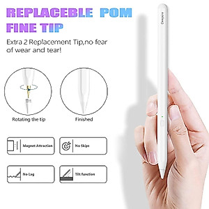 Stylus Pen for iPad 9th&10th Generation Palm Rejection with Pen Case Magnetic Stylus for Apple Pencil,Pen for Apple iPad Compatible with (2018-2023) iPad Pro 11&12.9 inch, ipad 9th Gen