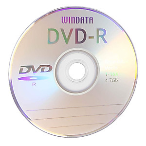 Windata DVD-R Discs 100 Pack 16x 4.7GB/120 Minute Blank Data Recordable Media - 100-Pack Shrink Wrap NO Spindle NO Cake Box Package