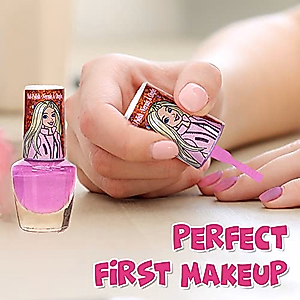 Townley Girl Barbie Non-Toxic Peel-Off Water-Based Safe Nail Polish Set with Nail Dryer for Kids, Batteries Not Included, Ages 3 and Up