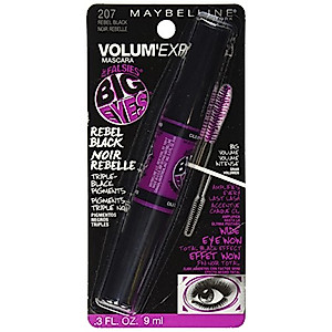 Maybelline New York The Falsies Big Eyes Washable Mascara, Rebel Black, 0.30 Fluid Ounce