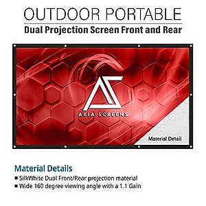 Akia Screens Dual Projector Screen Rear Front 120 inch 16:9 Portable Foldable Anti-Crease 8K 4K Ultra HD 3D Ready Indoor Outdoor Movie Home Theater Video AK-DIYOUTDOOR120H1
