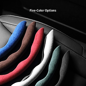 Alfanxi Universal Italy Alcantara Material Half Segmented Steering Wheel Cover Protector Suitable for All Car Models. (Grey)