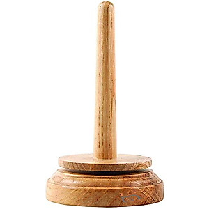 Unique Arts Wooden Yarn Holder for Knitting | Wooden Spinning Yarn & Thread Holder | Wood Yarn Holder with Twirling Mechanism Classic.