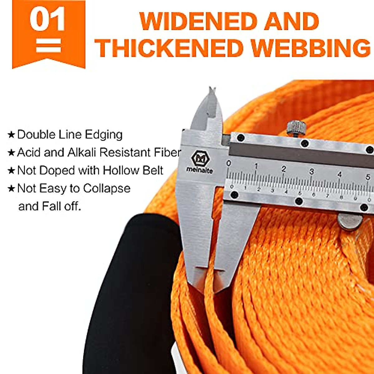 Iztoss 3"×30' Tow Strap Heavy Duty 30 feet Break Strength 35,000 lbs Double Reinforced Webbing Recovery Tow Rope Kit, Winch Snatch Strap (30 Feet Tow Strap)