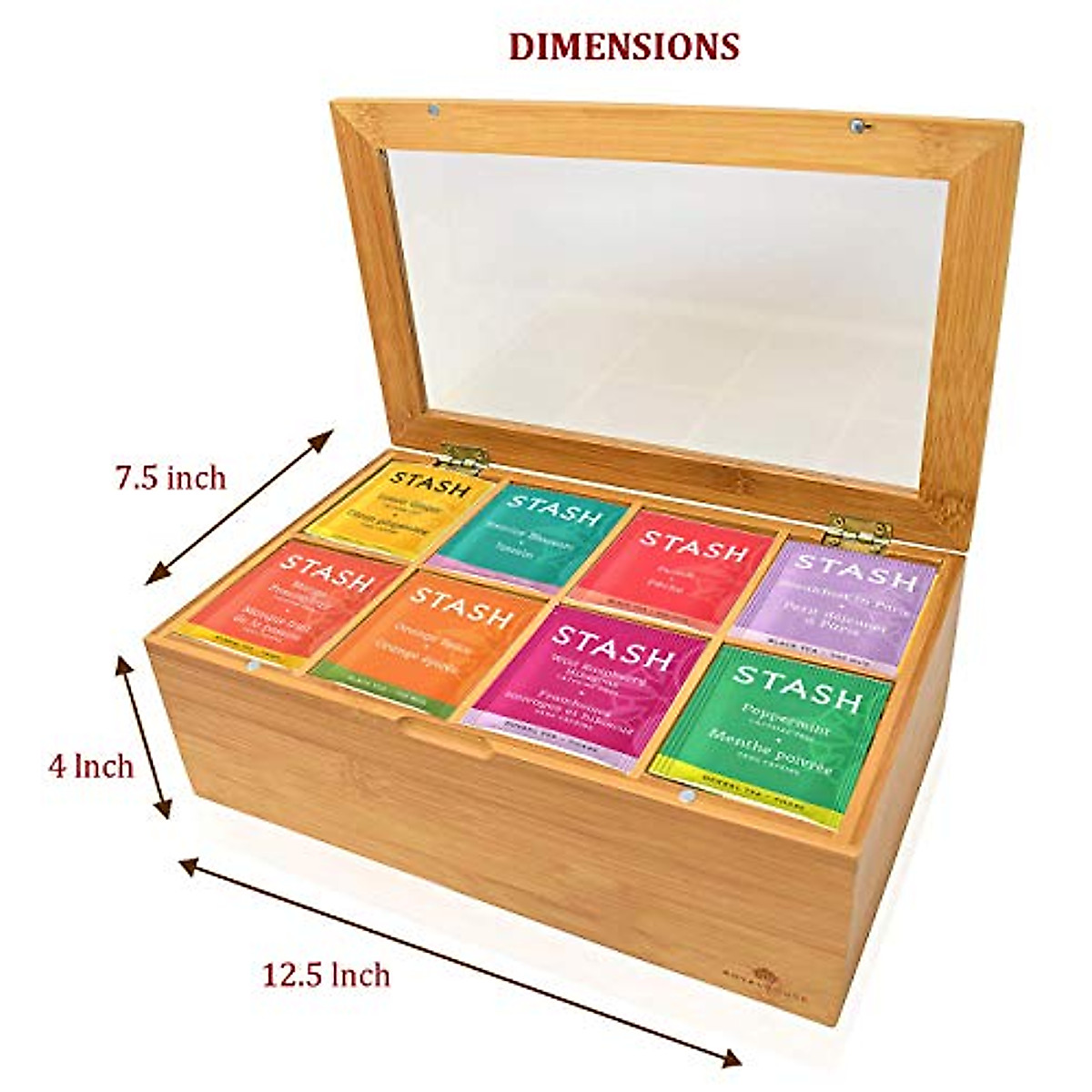 BLUE RIBBON Stash Tea Bags Sampler Assorted Tea Bags in Bamboo Gift Box (80 Count) 30 Flavors Gifts For Women Men Family Friends Coworkers