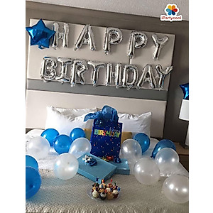 iPartycool 50Pcs Party Birthday Balloons Kit, 3D Premium Reusable Aluminum Foil Letter Banner and Ecofriendly Big Star and Latex Balloons Set for Birthday Party Decorations and Supplies 2S-A