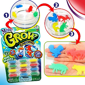Ja-Ru Magic Grow Capsules, (3 Packs Assorted). Water Growing Animals Capsules. Great Party Favor Kids Toy. Bath Toys for Kids. Fidget Stem Toys. Plus 1 Sticker 305-3s