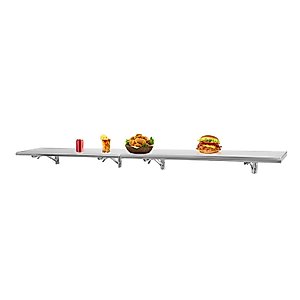 YUMIONB Folding Serving Food Shelf, 96'' L X 12'' W Tainless Steel Folding Serving Food Shelf Wall-Mounted Food Shelf Commercial Folding Serving Food Shelf Folding Shelf for Kitchens, Food Carts