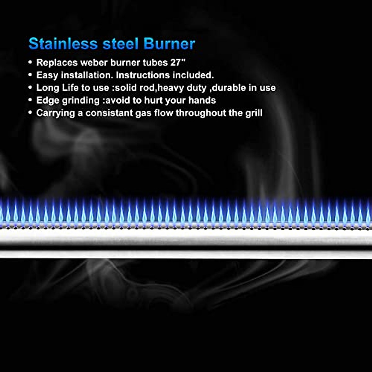 Utheer 7507 Grill Burner Tube Set for Weber Spirit E-210,Spirit 200 Series Gas Grill(Side Control),Spirit 500 Genesis Silver A Stainless Steel Gas Grill Burner Tube Kit,Detachable Burner