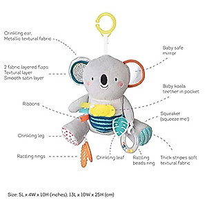 Taf Toys Kimmy The Koala Developmental Soft Activity Toy, Newborn Toys & Baby Toys 3-6 Months | Helps Develop Motor Skills | Perfect for Multi-Sensory Play with A Mirror, Teether, Textures & Sounds