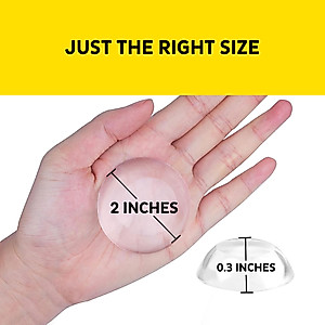 Door Stoppers Wall Protector - Durable Door Stops for Wall with Strong Adhesive - Easy to Install Wall Protectors from Door Knobs Damage (4 Pack, Clear)