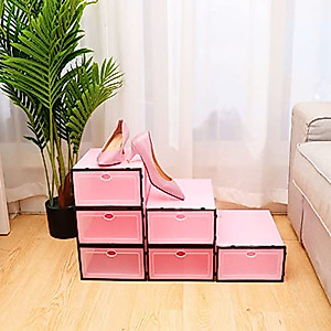 Zerodeko 6pcs Box Shoe Cabinet for Entryway Shoe Display Case Closet Shoe Holder Entryway Shoe Cabinet Clear Shoe Organizer Sneaker Storage Bins Men and Women Multifunction Showcase