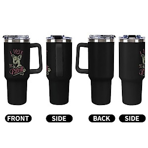I Love My Pitbull 40oz Water Bottle Double Wall Insulated Tumbler with Handle Leakproof Travel Mug Black-style