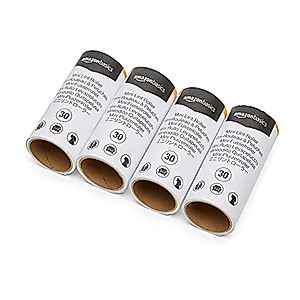 Amazon Basics Mini 1.8" Diameter Lint Roller for Pet Hair, Clothing and Furniture - 2 Handles, 6-Pack Refills of 30 Sheets (180 Sheets Total)