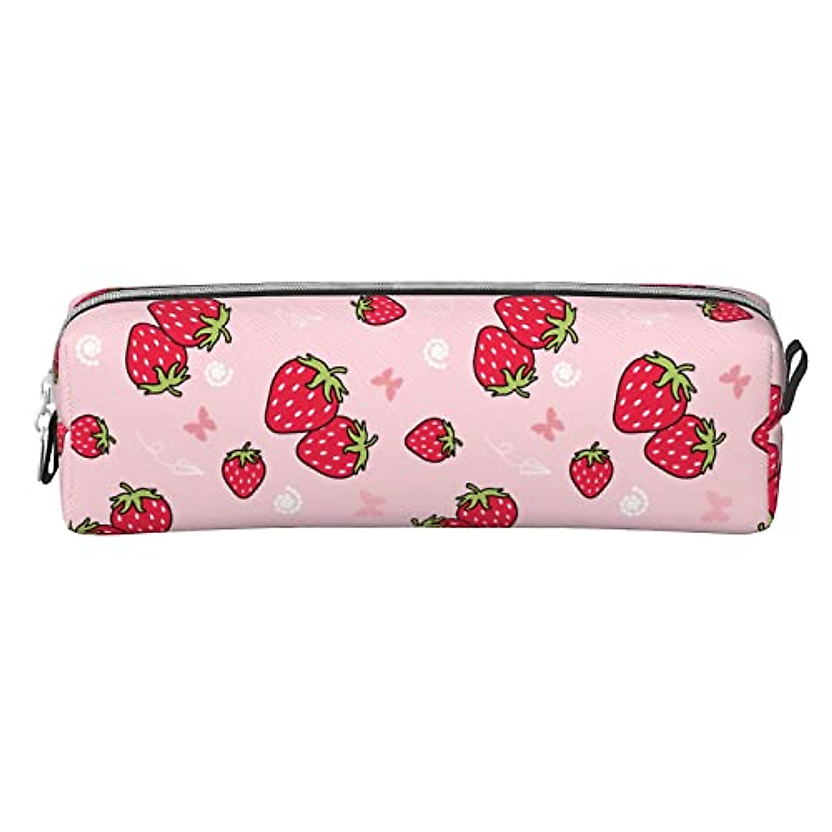 Brinkaloo Strawberry Pencil Case Simple Waterproof Pen Bag for Girls Pink Portable Pencil Pouch for Women