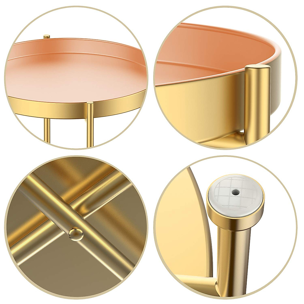 GLCS GLAUCUS Round Side Table,Gold Metal 2 Tier Tray Metal End Table for Sofa Living Room Tea Table Small Spaces …