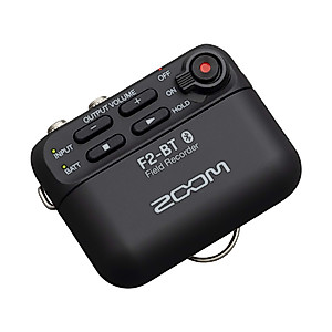 Zoom F2-BT Lavalier Recorder with Bluetooth, 32-Bit Float Recording, Audio for Video, Wireless Timecode Synchronization, Records to SD, and Battery Powered with Included Lavalier Microphone