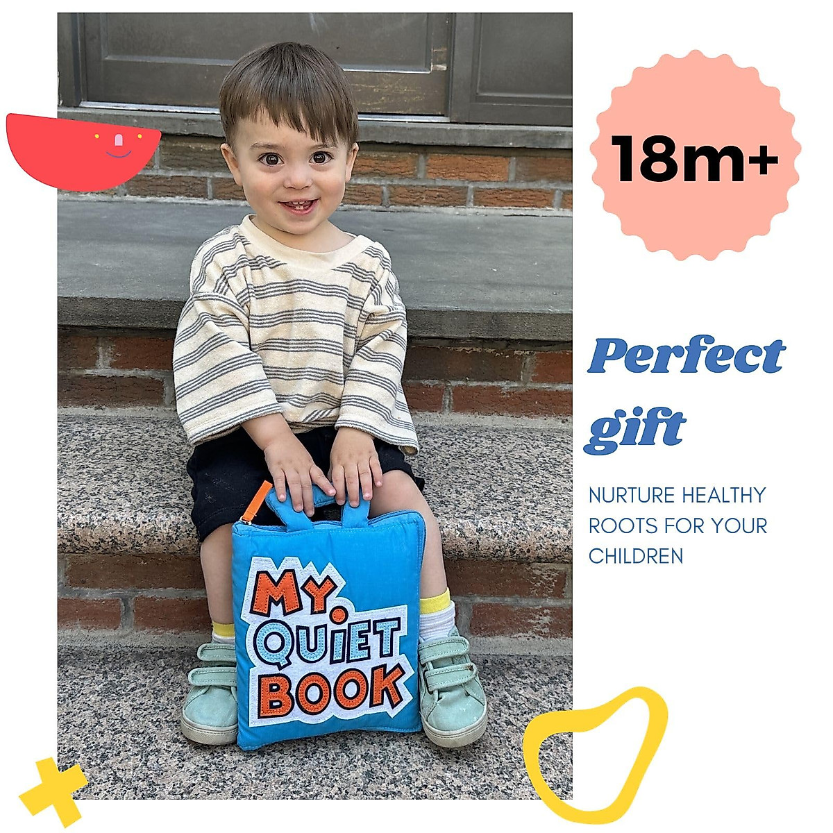 TAVVA My Quiet Book - Airplane Must Haves for Toddlers, Quiet Books for Toddlers 1-3, Montessori Busy Book for Toddlers 1-3 with 10 Learning Activities, Gifts for 1 2 3 4 Year Old Girl & Boy