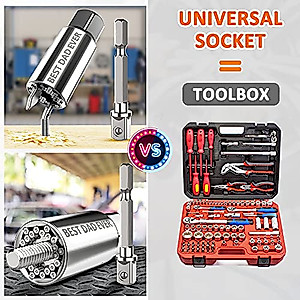 Gifts for Men Dad Stocking Stuffers Universal Socket Tools Sets, Christmas Gifts BEST DAD EVER 13/16-11/32in Multitools Birthday Gifts for Dad Grandpa Mens