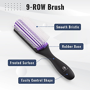 BRUSHZOO Detangling Hair Brush for Curly Hair, Hair Brushes for Women Men Kids Blowdrying Styling, Detangler Brush for Wet Dry Thick Wavy Hair