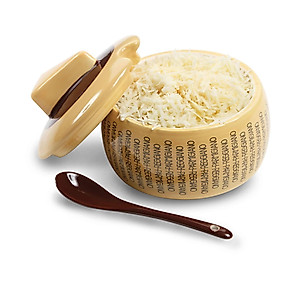 BOSKA, Large Cheese Bowl w/Spoon, Beige/Brown, 2 Piece