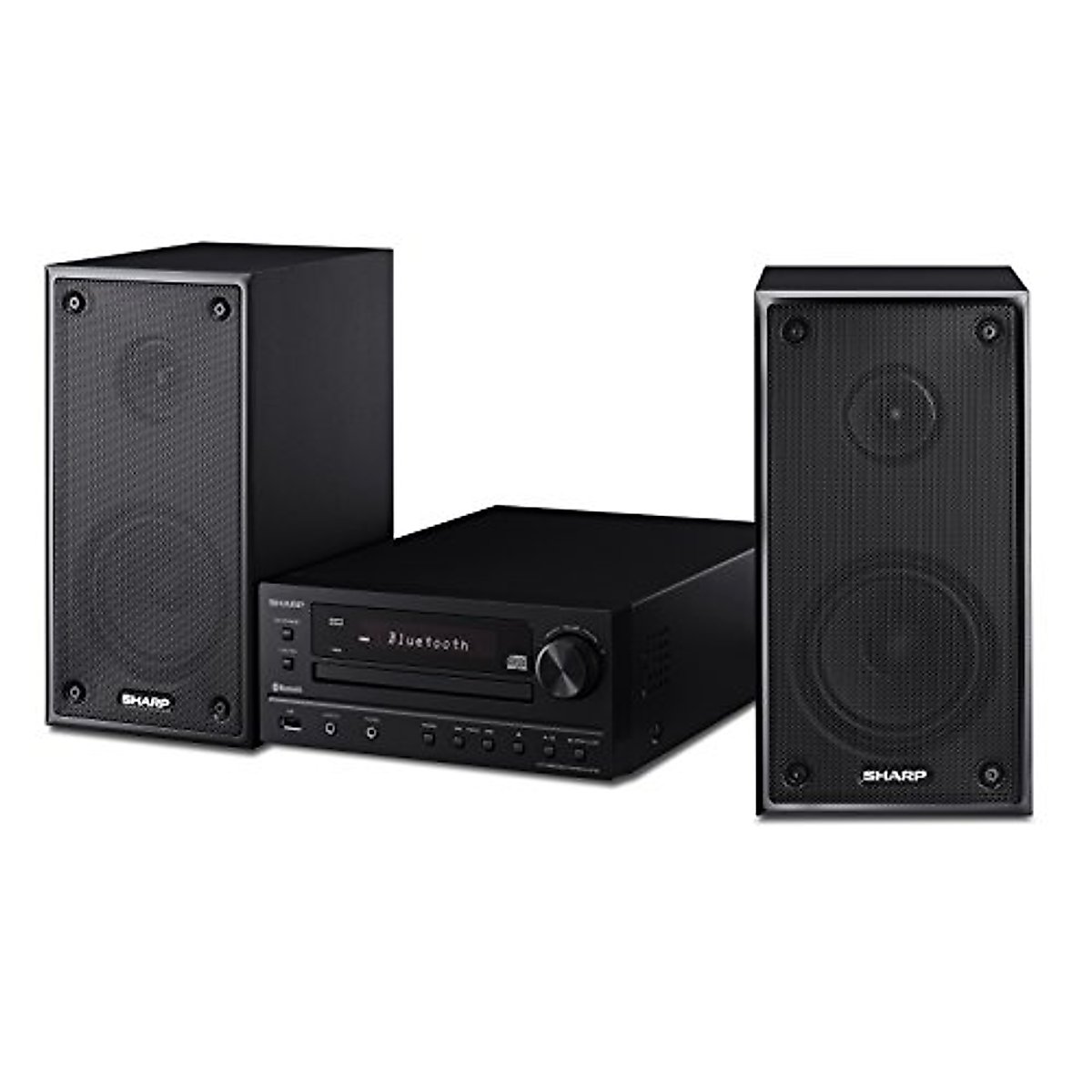 Sharp XLHF102B HI Fi Component MicroSystem with Bluetooth, USB Port for MP3 Playback, Built-in CD Player, AM/FM Tuners, 50W RMS, Remote Included, Black