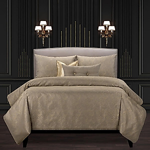 Overstock F Scott Fitzgerald Jazz Club Bronze Luxury Duvet Cover and Insert Set King 6 Piece