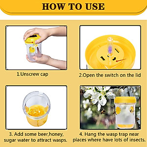 FORLUCIX Wasp Trap,2 Pack Wasp Traps Outdoor Hanging,Yellow Jacket Trap,Carpenter Bee Traps for Outdoors,Bee Traps for Outside,Reusable Hanging Hornet Trap