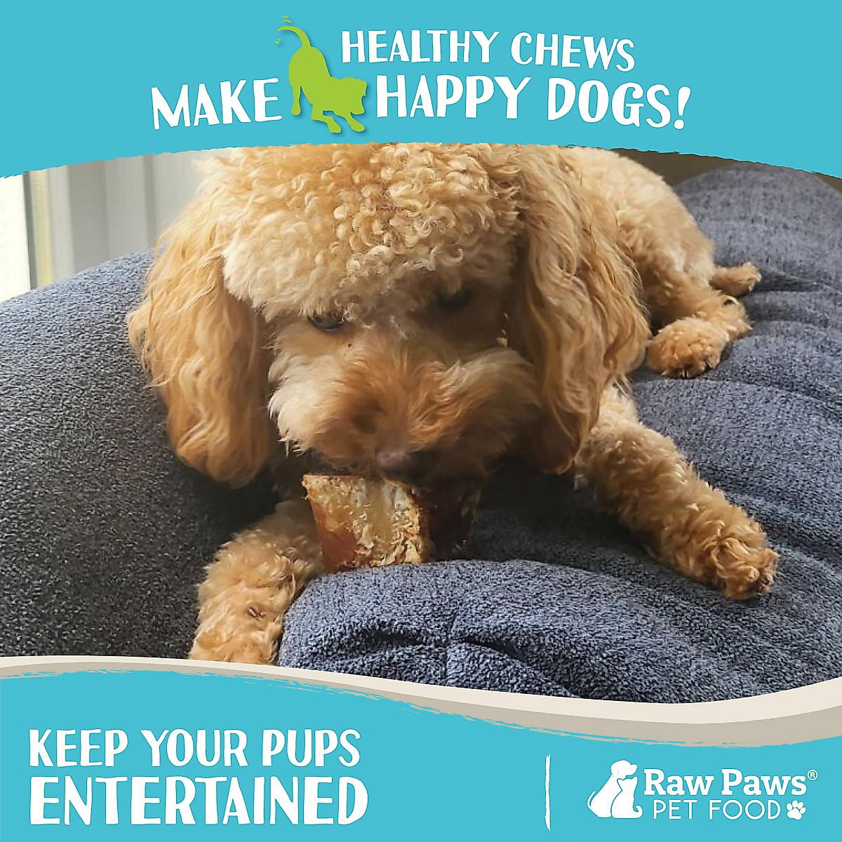 Raw Paws Smoked Beef Marrow Bones for Dogs, 3-inch, 8-ct - Packed in USA - Beef Bones for Dogs - Grass Fed Bone Marrow Treats for Dogs - Dog Chew Bones for Aggressive Chewers - Dog Marrow Bone Treats