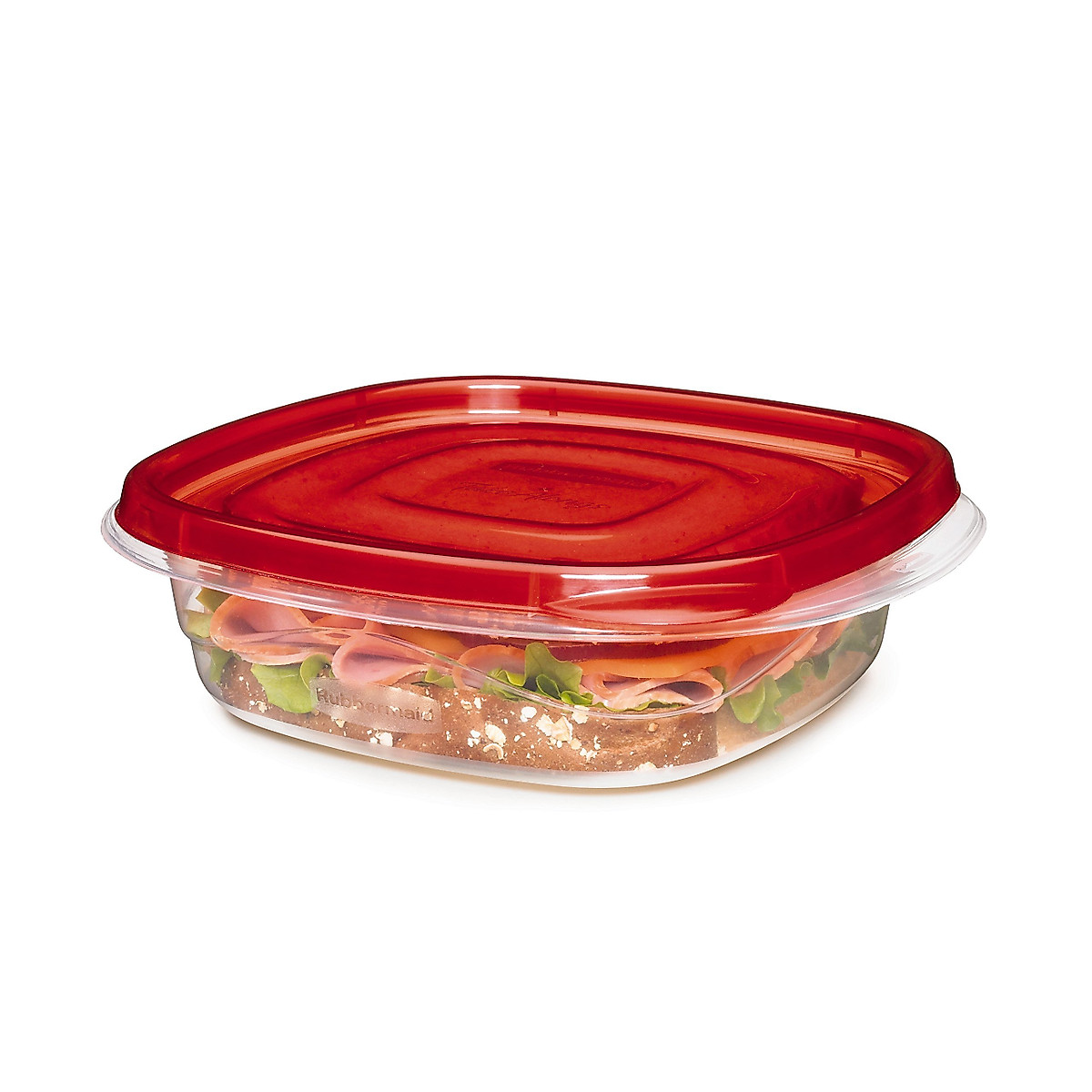 Rubbermaid TakeAlongs Square Food Storage Containers, 2.9 Cup, Tint Chili, 2 Count