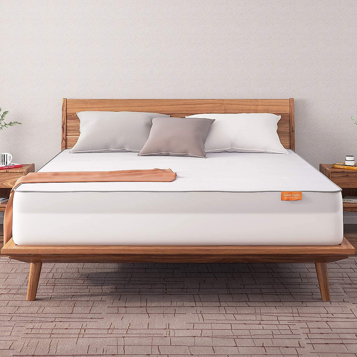 Sweetnight Mattress Topper Queen Size with Waterproof Mattress Protector, 2 Inch Cooling Egg Crate Gel Memory Foam Topper Ultra Plush, Plus 4 Bed Sheet Holder Straps, Queen Size, White (SN-T001-2-Q)