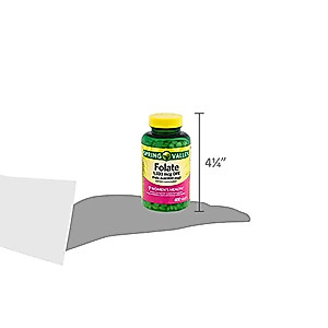Support Your Body's Needs with Spring Valley's Folate Dietary Supplement - 1,333mcg, 400 Count. Includes Luall Fridge Magnetic