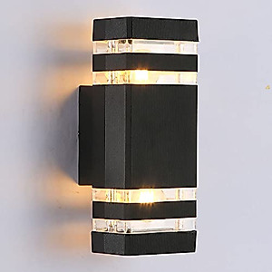 MENGYAGE Outdoor Wall Lights, Exterior Sconce Light Fixture, Up and Down Porch Lights Outdoor Wall Mount, Modern Aluminum Waterproof Lamps for Porch Patio Garage (2pack)