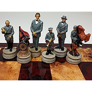 US Generals Civil War Set of Chess Men Pieces Hand Painted - NO BOARD