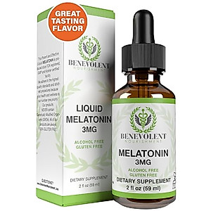 Liquid Melatonin for Kids and Adults 3mg - Natural Sleep Aid Drops, Berry Vanilla Flavor, Made in USA. Tincture Helps Fall Asleep Faster, Stay Asleep Longer. Children Friendly. Non-GMO. No Fillers.
