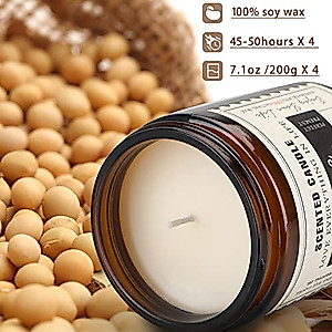 4 Pack Candles for Home Scented Sage and Lavender Candles Natural Soy Wax Relaxing Candle, Sage Candles for Cleansing House, House Warming Gifts New Home, Valentine's Day, Mother's Day Gift